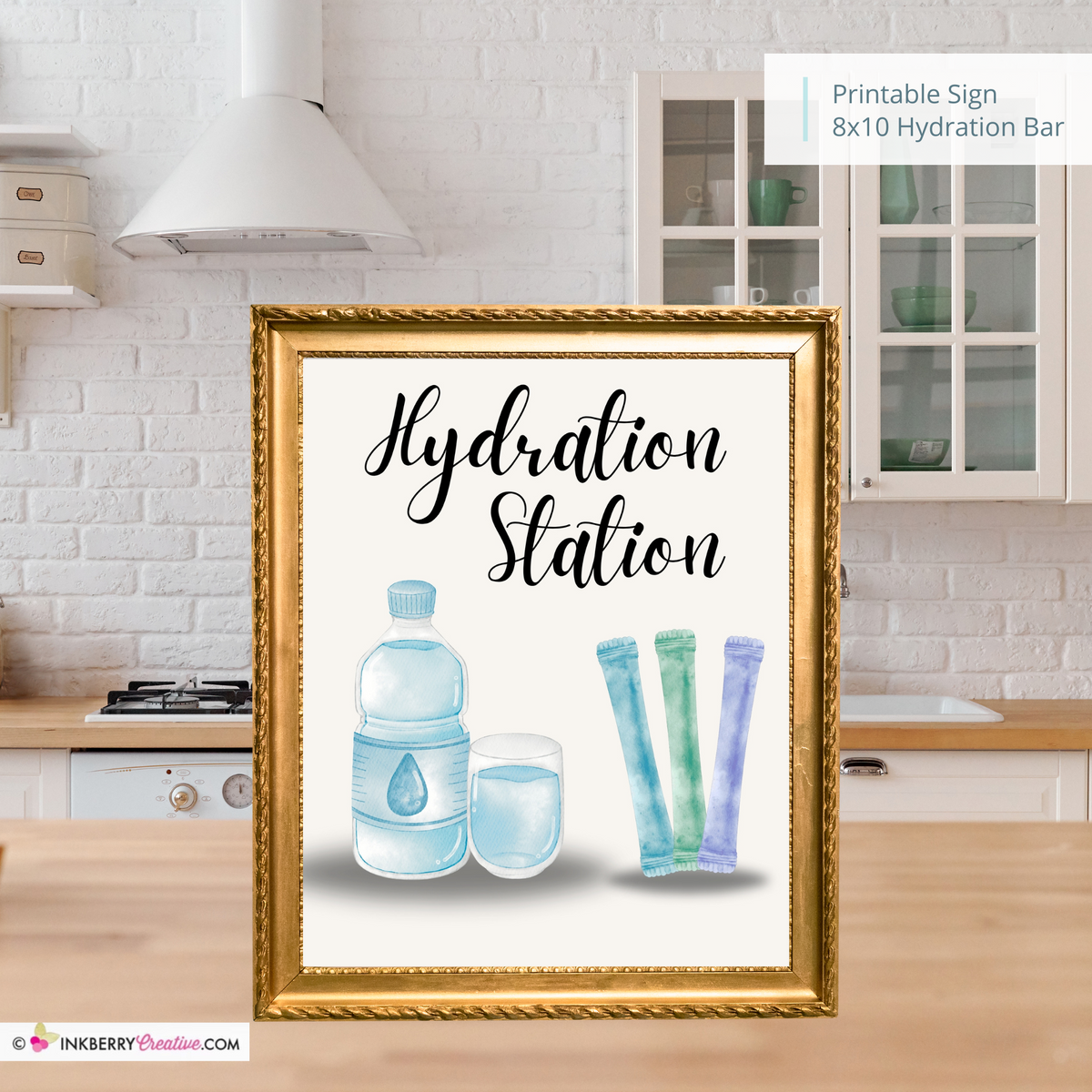 Hydration Station Sign, Instant Download, 8x10, Digital PDF, Water Dri ...