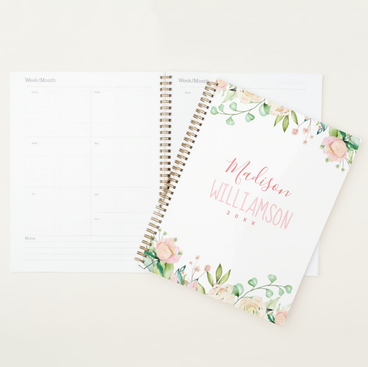 Painted Pink and Green Floral Planner – Inkberry Creative