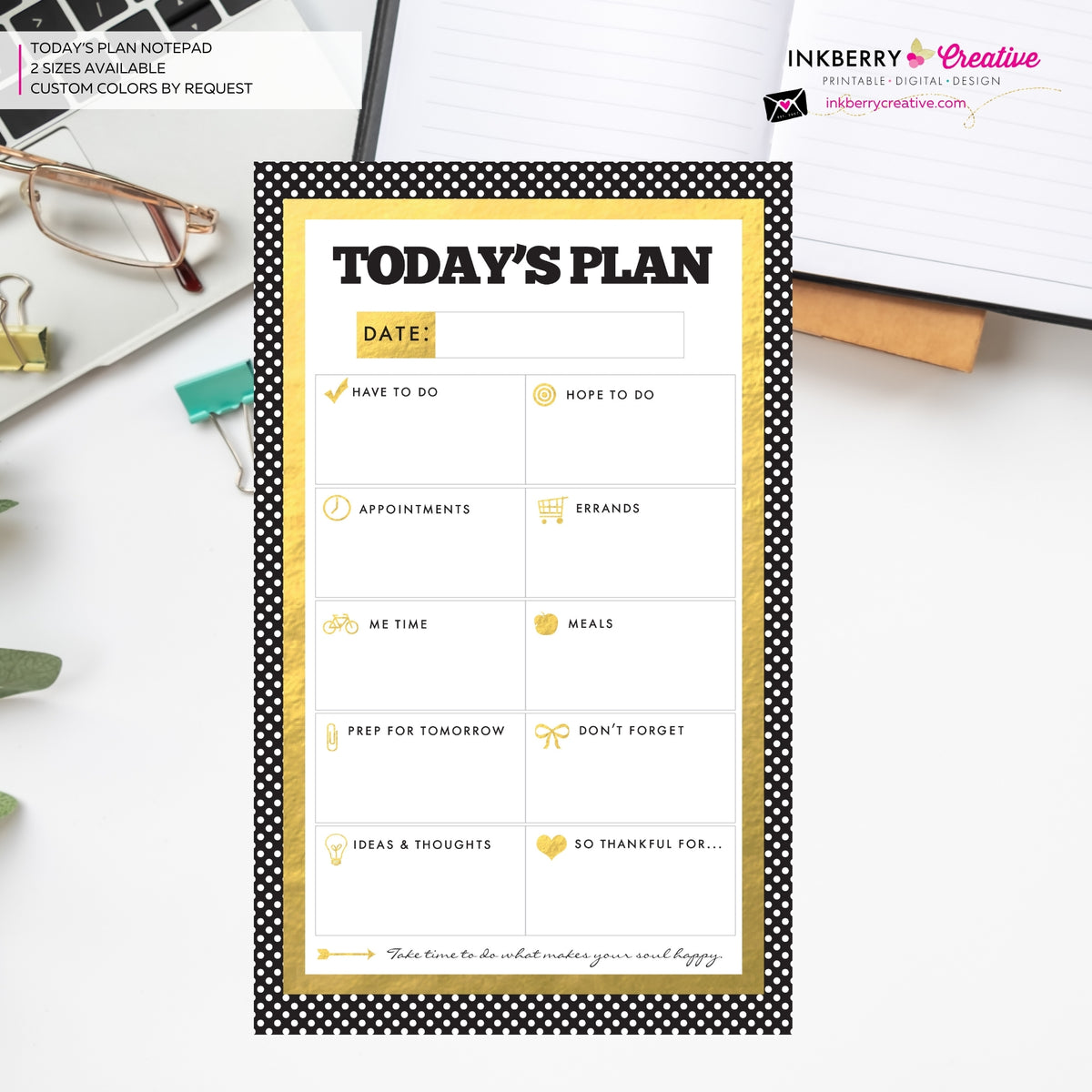 To Do List Notepad - Today's Plan - Premium Daily Planner Notepad ...