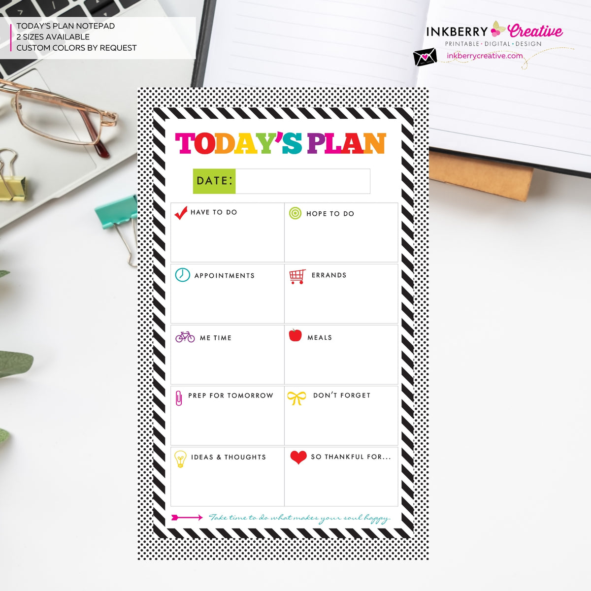 To Do List Notepad - Today's Plan - Premium Daily Planner Notepad ...