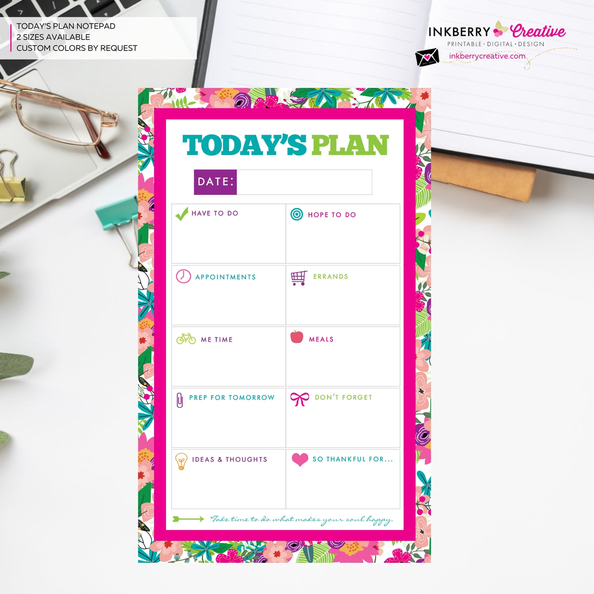 To Do List Notepad - Today's Plan - Premium Daily Planner Notepad ...