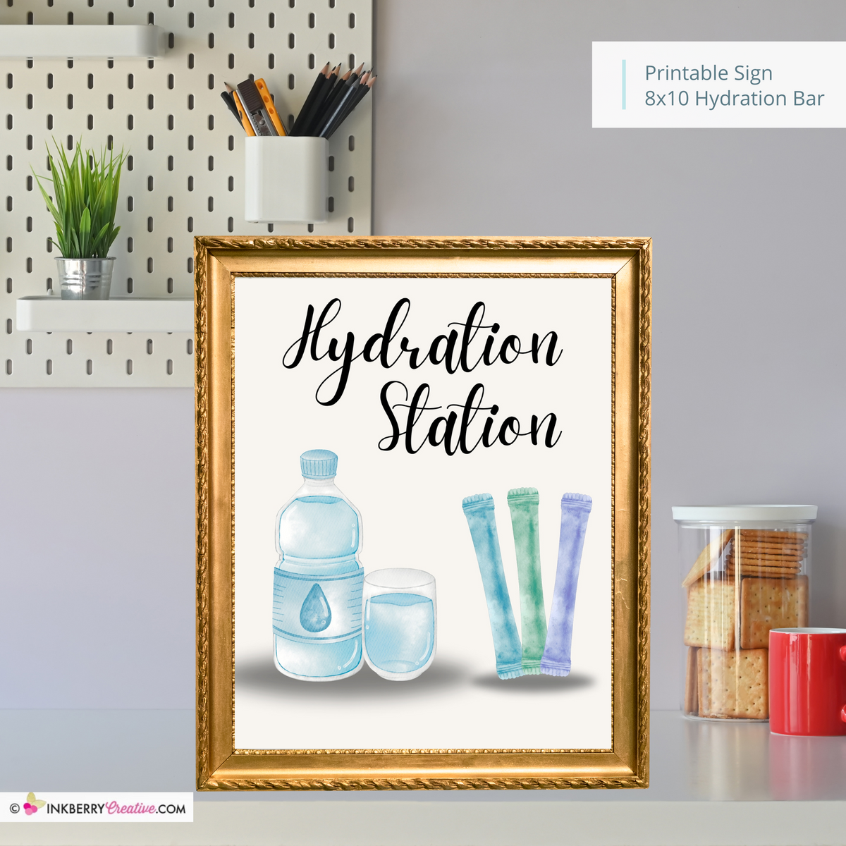 Hydration Station Sign, Instant Download, 8x10, Digital PDF, Water Dri ...
