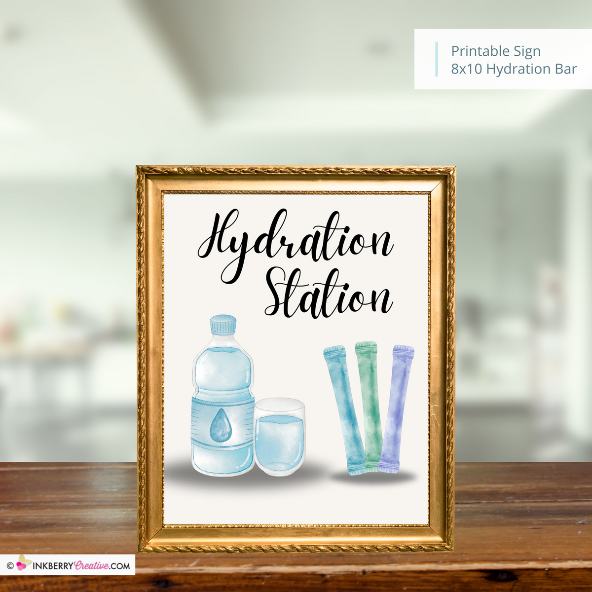 Hydration Station Sign, Instant Download, 8x10, Digital PDF, Water Dri ...