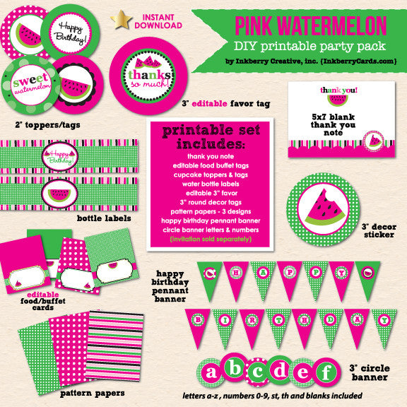 PRINTABLE PARTY PACKS – Page 3 – Inkberry Creative