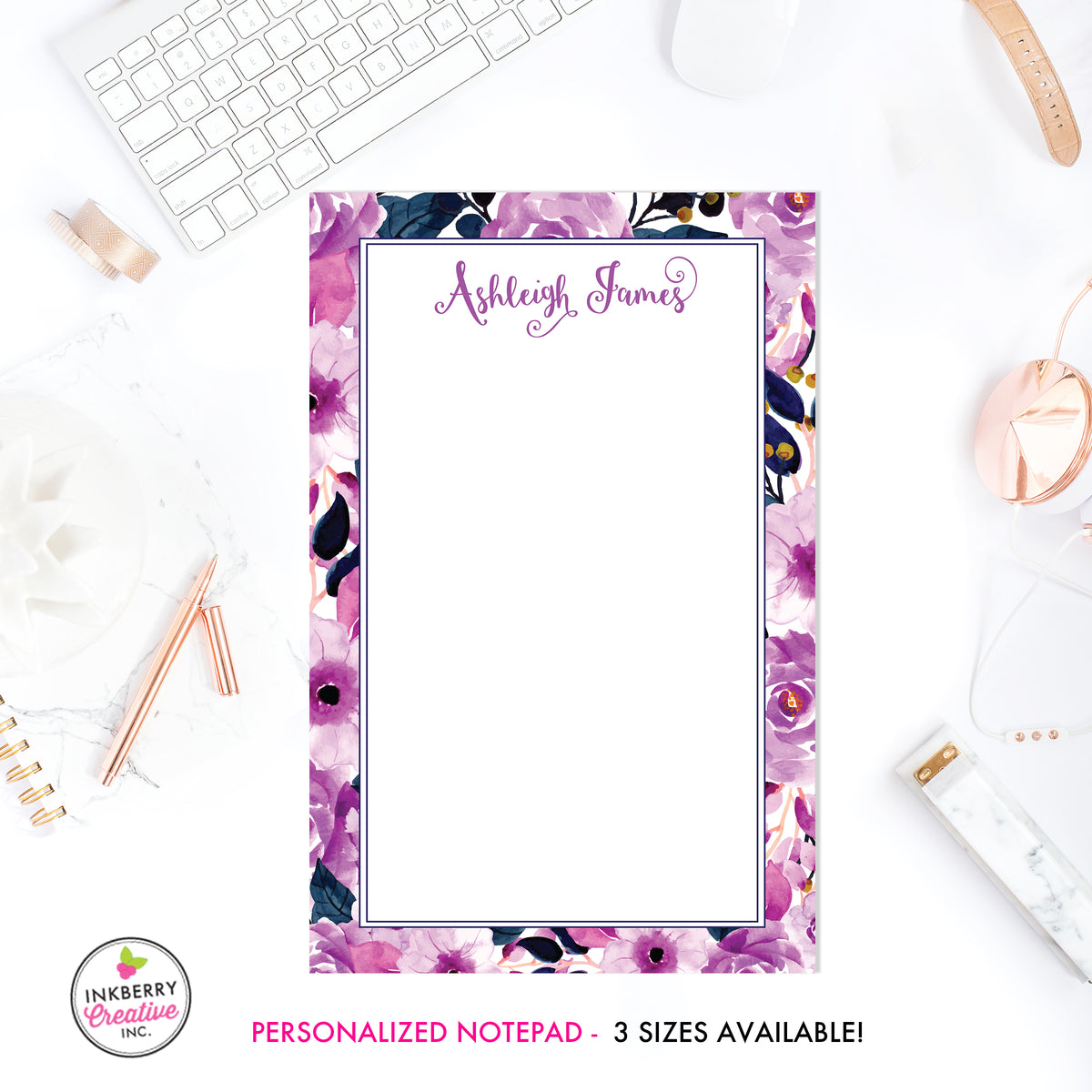 Personalized Notepad - Preppy Dot Stripe - 3 Sizes Available - Small ...