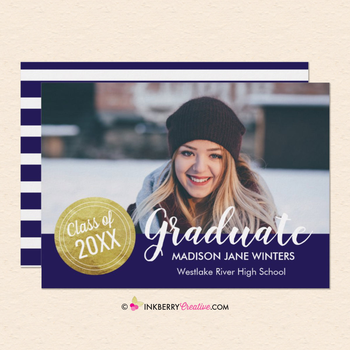 Gold Stamp - Graduation Invitation or Announcement – Inkberry Creative