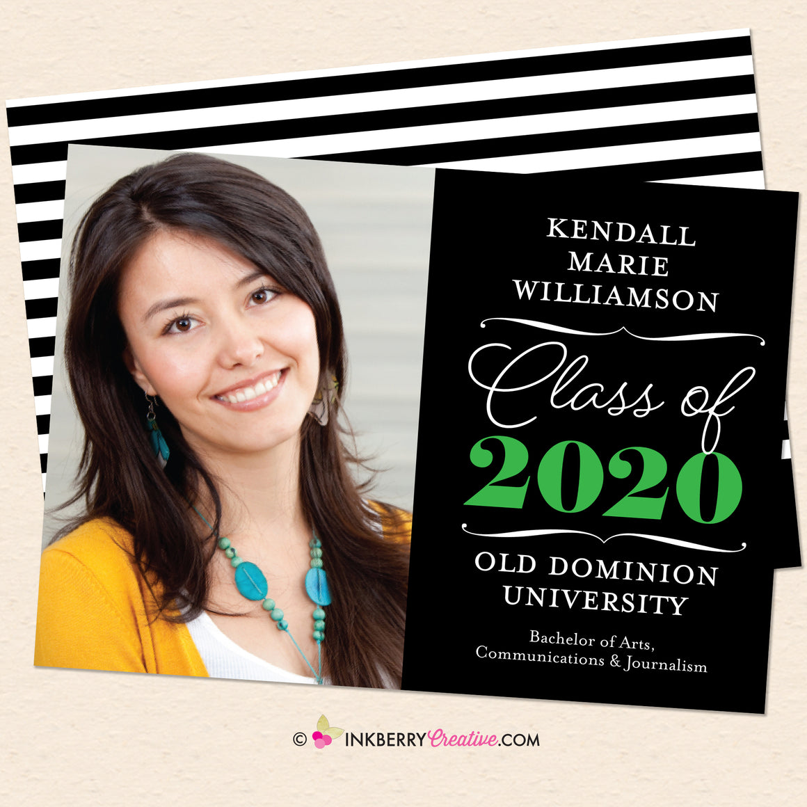 Elegant Script and Leaves - Graduation Invitation or Announcement ...