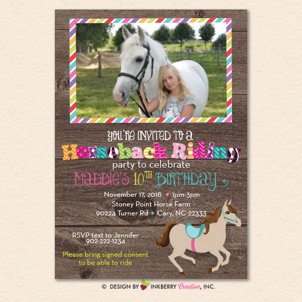 Horseback Riding Birthday Invitation Templates Free Printable Horse
