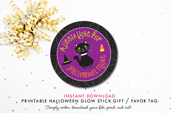 Little Light For Halloween Night - Printable, Round, Kids Halloween Gl ...
